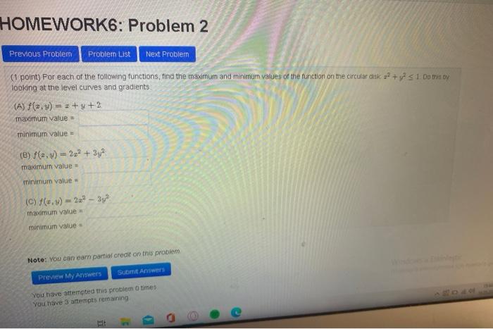 Solved HOMEWORK6: Problem 2 Previous Problem Probler List | Chegg.com