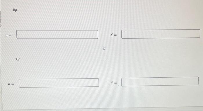 Solved What quantum numbers specify these subshells? 3s n= | Chegg.com