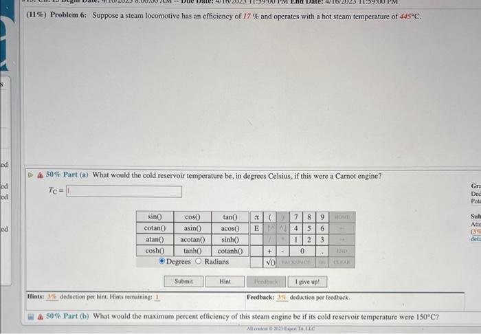 Solved (11\%) Problem 6: Suppose a steam locomotive has an | Chegg.com Solved (11\%) Problem 6: Suppose a steam locomotive has an | Chegg.com