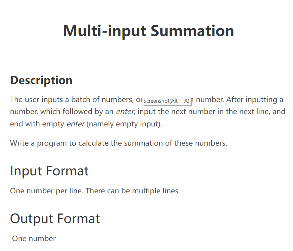 Solved Multi-input Summation Description The user inputs a | Chegg.com
