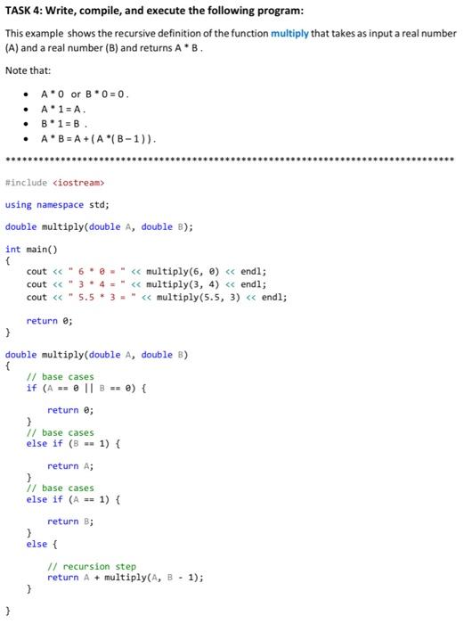 Solved TASK 4: Write, compile, and execute the following | Chegg.com