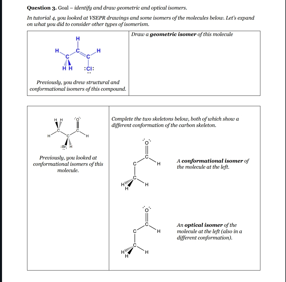 Solved Question 3. ﻿Goal - ﻿identify and draw geometric and | Chegg.com