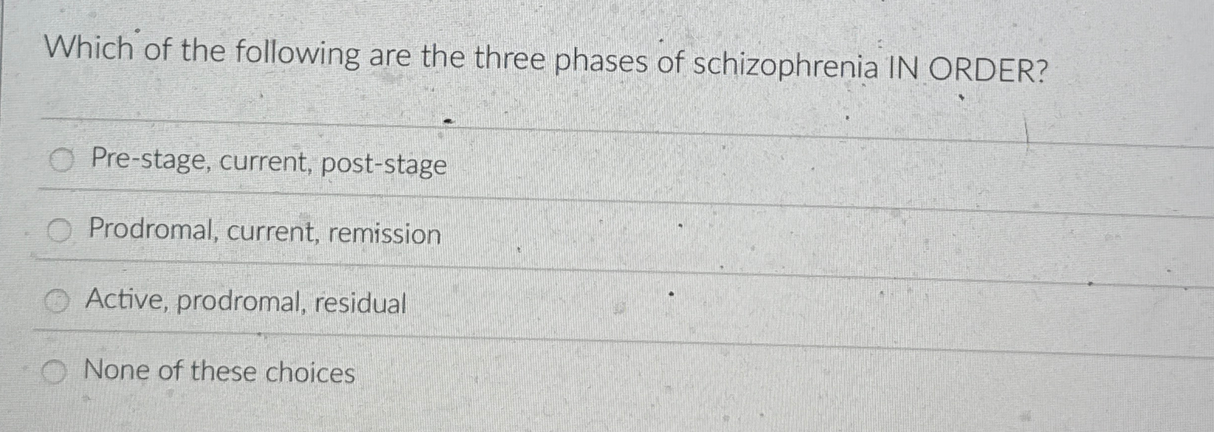 Solved Which of the following are the three phases of | Chegg.com