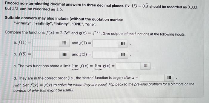 Solved Record non-terminating decimal answers to three | Chegg.com