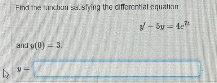 Solved Find the function satisfying the differential | Chegg.com
