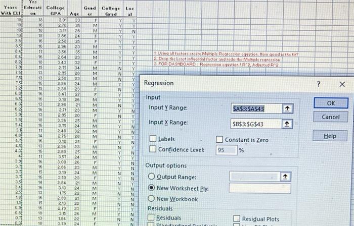 Solved Im Not Able To Do The Regression Because The Input 