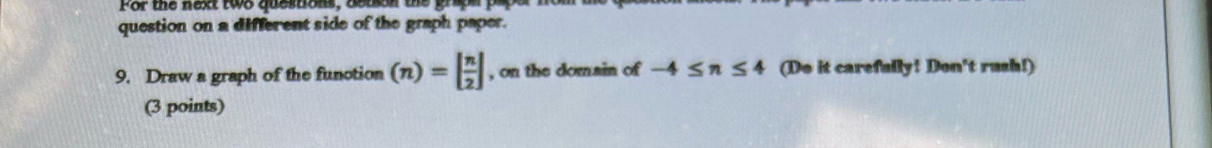 Solved 9. ﻿Draw a graph of the funotion (n)=|??n(2)??|, ﻿on | Chegg.com
