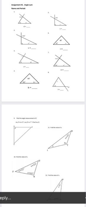 Solved Assignment. Angles Name and Period AA X eply... | Chegg.com