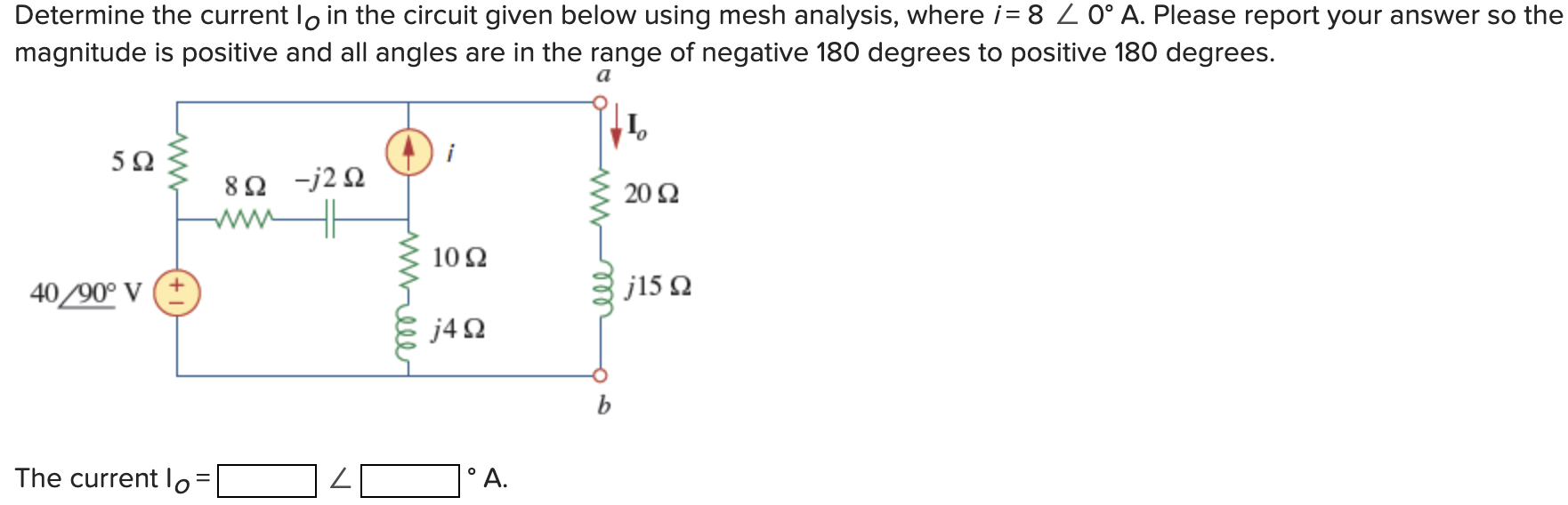 Solved Determine the current IO ﻿in the circuit given below | Chegg.com