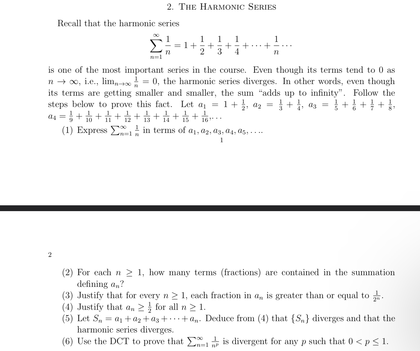 Solved The Harmonic SeriesRecall that the harmonic | Chegg.com