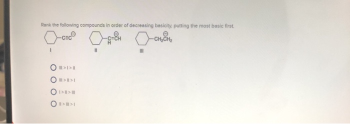 Solved Rank the following compounds in order of decreasing | Chegg.com