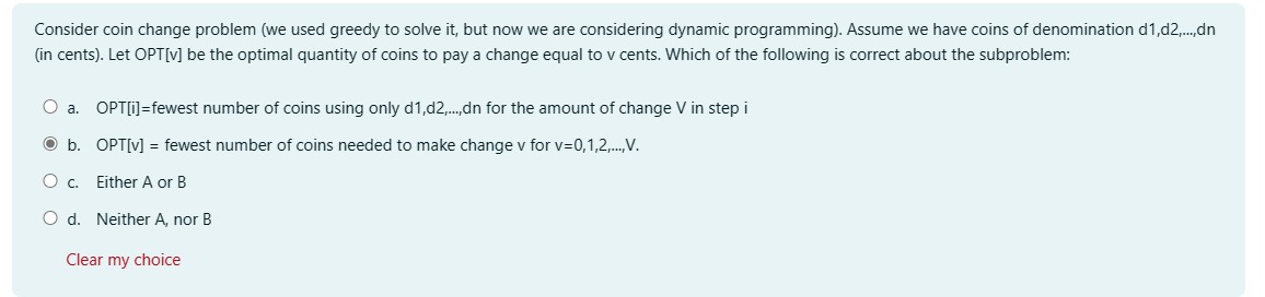 Solved Consider coin change problem (we used greedy to solve | Chegg.com