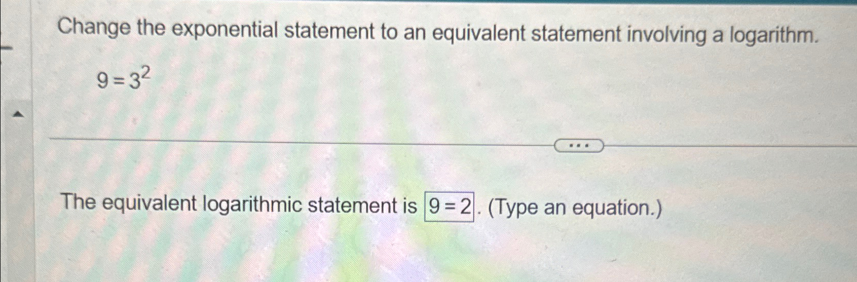 Solved Change the exponential statement to an equivalent | Chegg.com