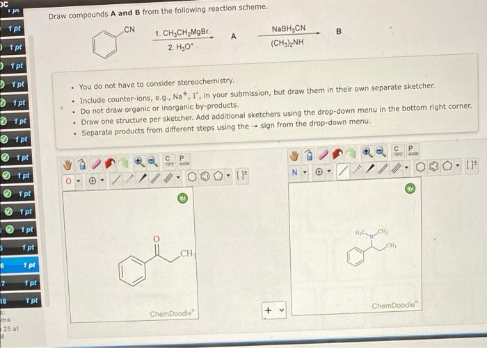 Solved C Tμι Draw compounds A and B from the following | Chegg.com