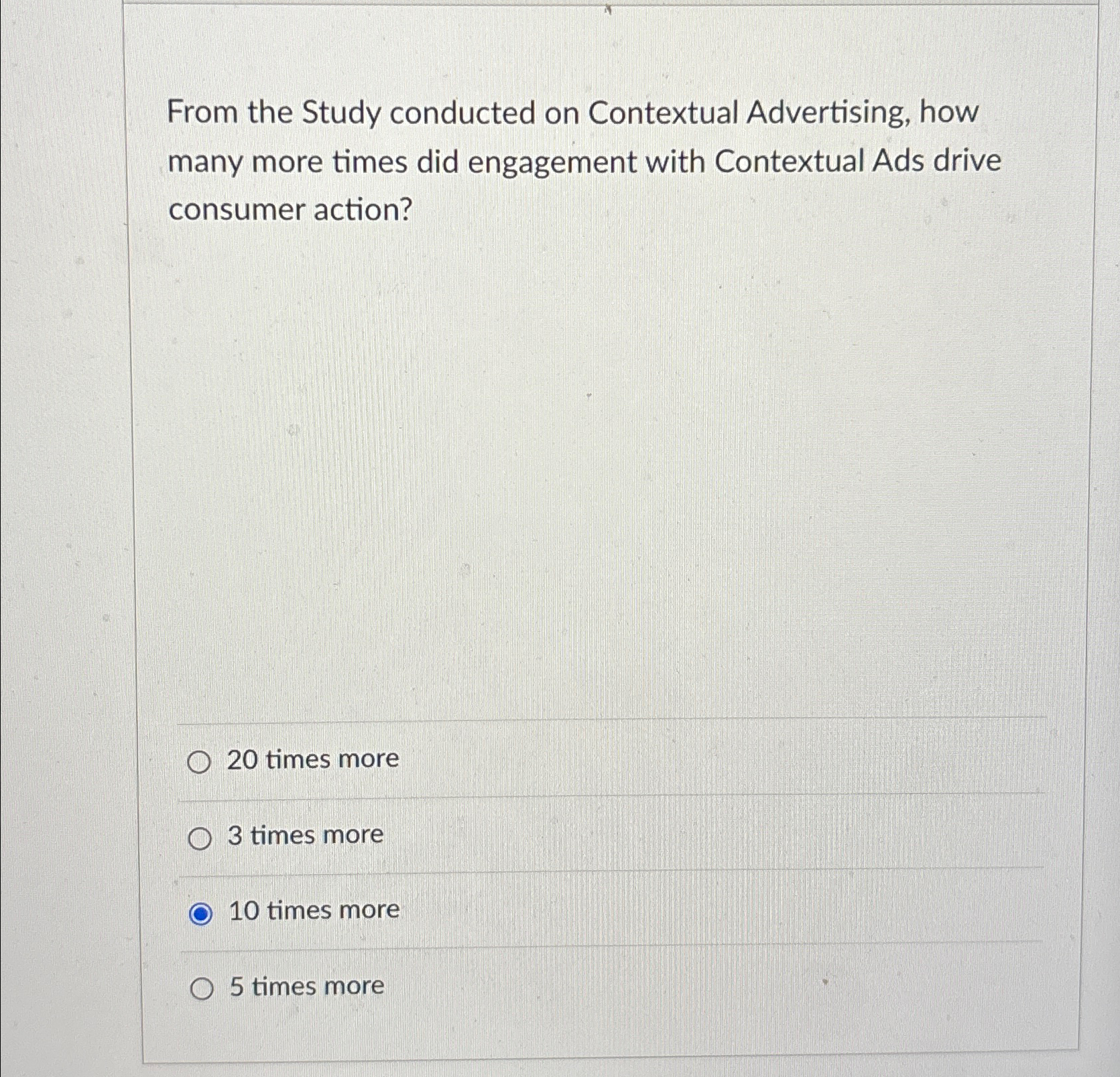Solved From the Study conducted on Contextual Advertising, | Chegg.com