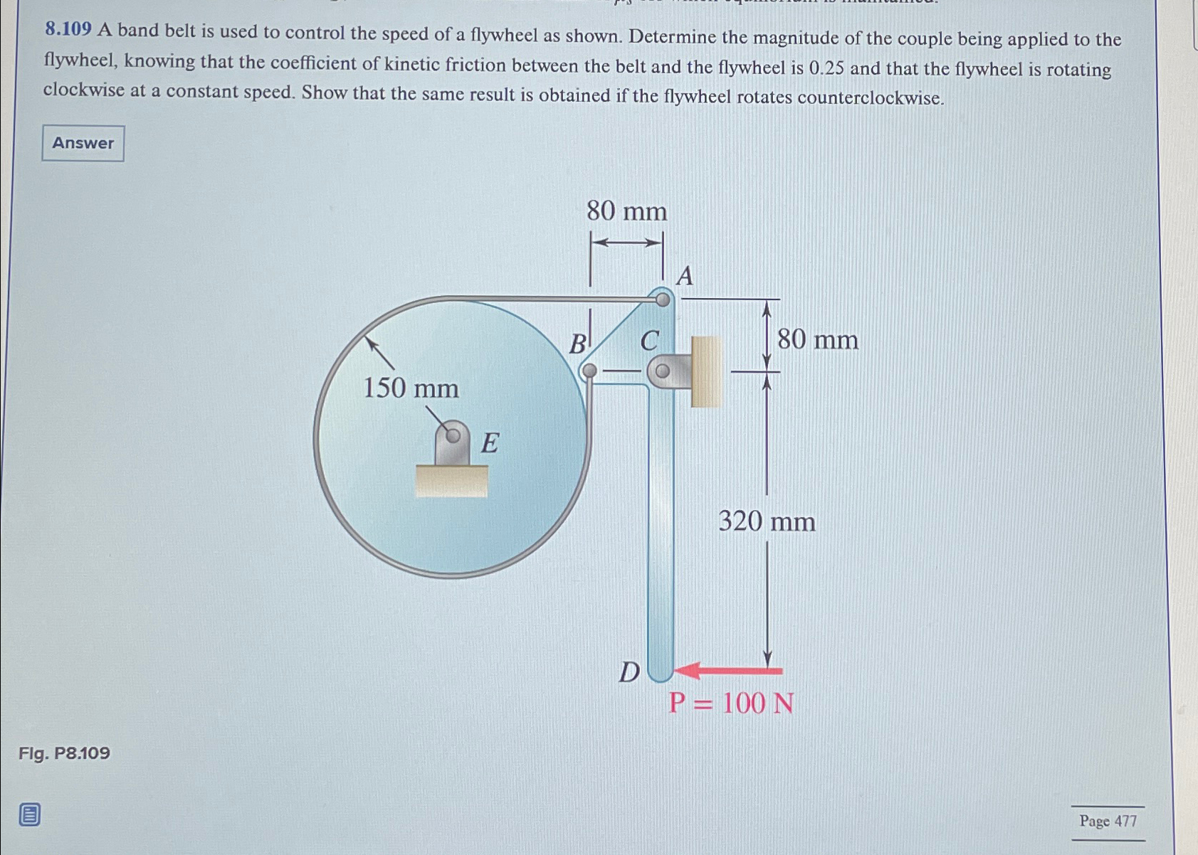 Solved 8.109 ﻿A band belt is used to control the speed of a | Chegg.com