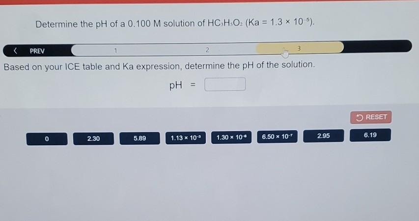 Solved Question 7 of 9 Determine the pH of a 0.100 M | Chegg.com