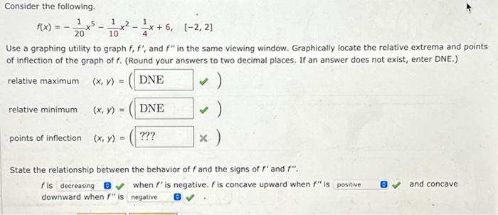 Solved Consider the following. 1 f(x) 20 10 Use a graphing | Chegg.com