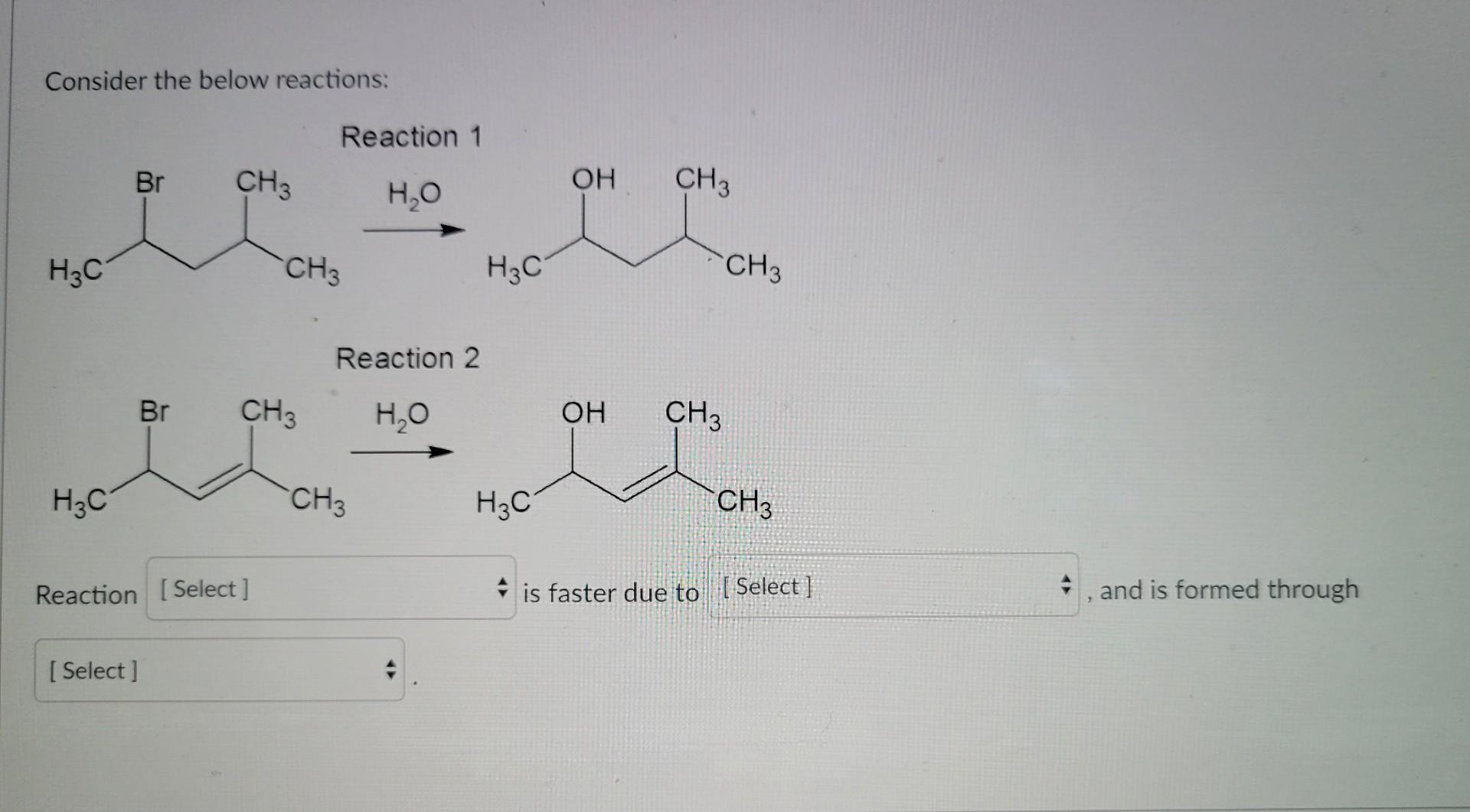Solved Consider the below reactions: Reaction 1 Br CH3 OH HO | Chegg.com