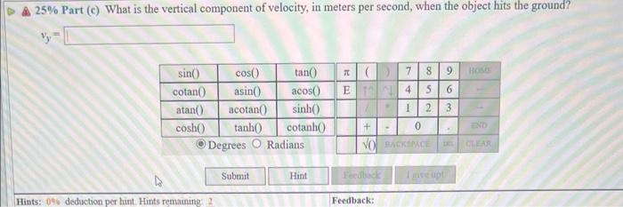Solved (13\%) Problem 7; An object rolls off a tabletop with | Chegg.com