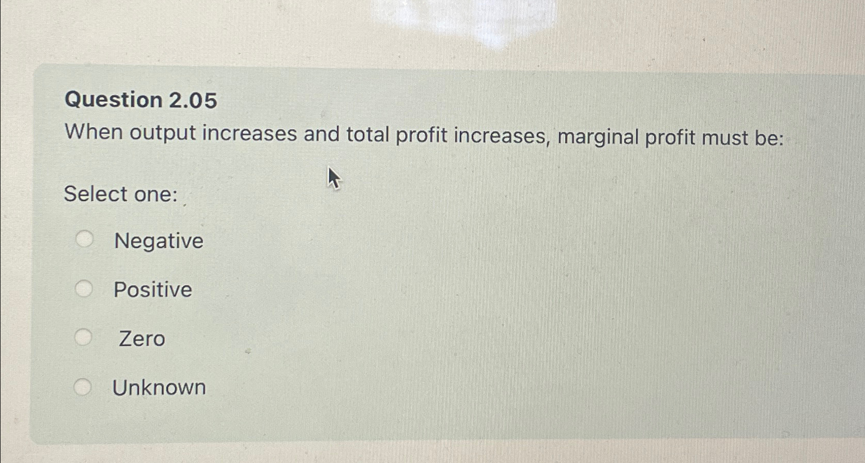 Solved Question 2.05When output increases and total profit | Chegg.com