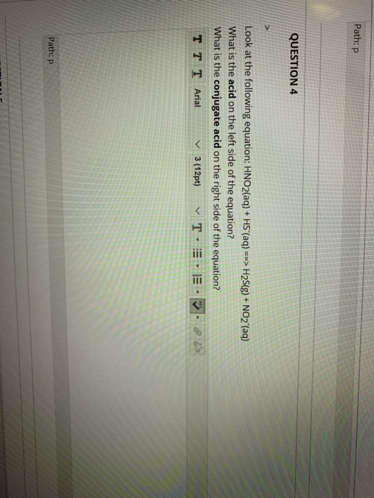 Solved Path: P QUESTION 4 Look at the following equation: | Chegg.com