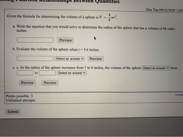 Solved intities Due Tue 09/22/2020 1:00 Given the formula | Chegg.com