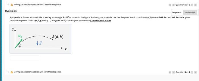 Solved A projectile is thrown with an initial speed v0 at | Chegg.com
