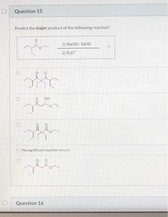 Solved Predict the major organic product of the following | Chegg.com
