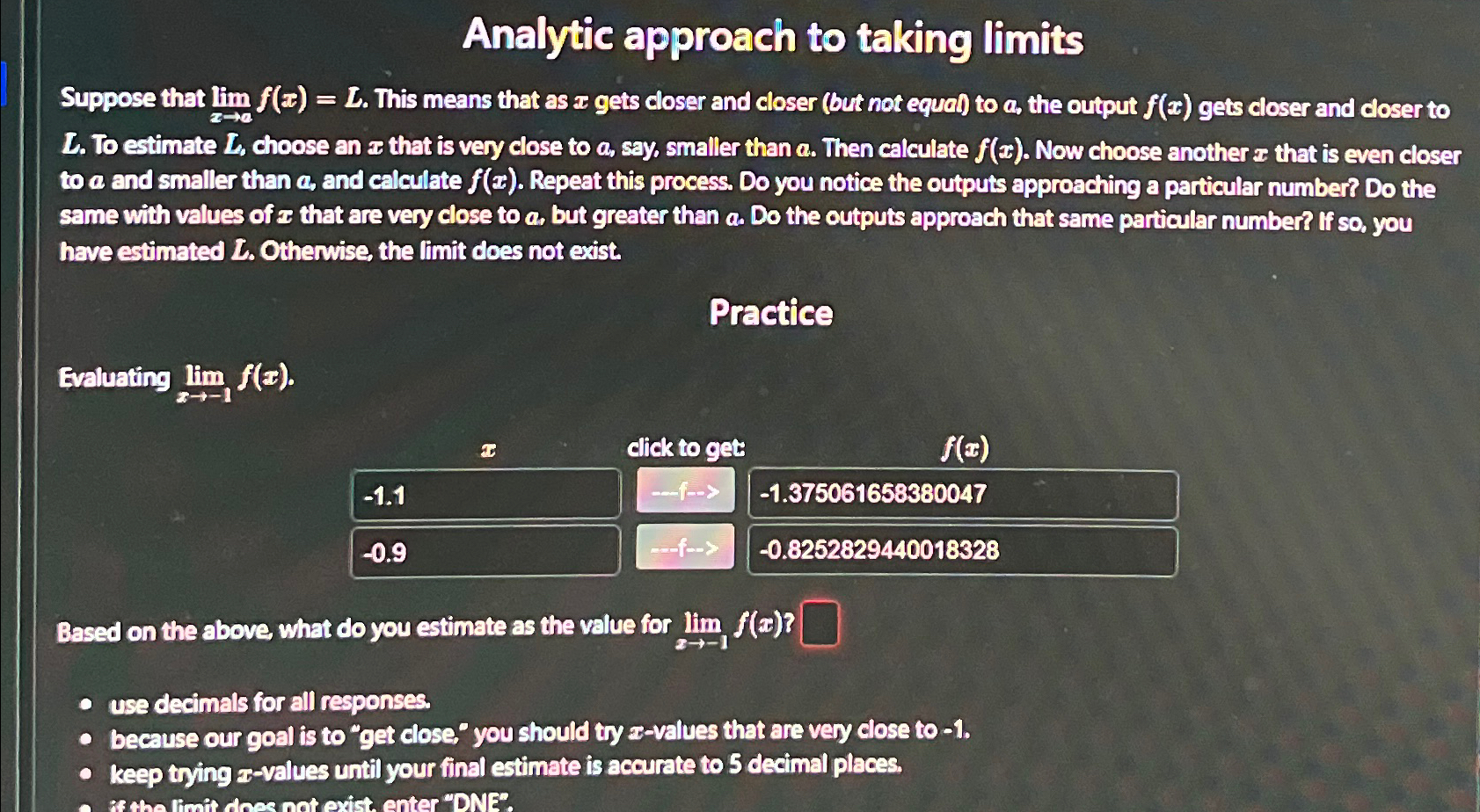 Solved Analytic approach to taking limitsSuppose that | Chegg.com