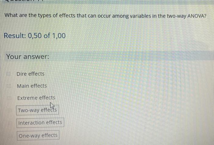 Solved What are the types of effects that can occur among | Chegg.com