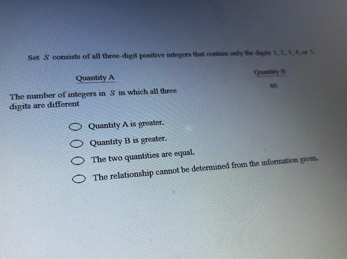 Solved Set \\( S \\) consists of all three-digit positive | Chegg.com