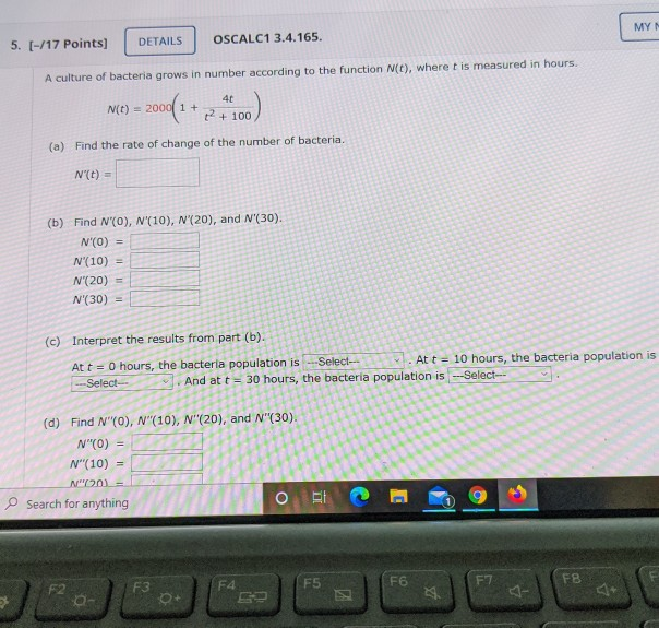 Solved MYN 5. [-/17 Points) DETAILS OSCALC1 3.4.165. A | Chegg.com Solved MYN 5. [-/17 Points) DETAILS OSCALC1 3.4.165. A | Chegg.com
