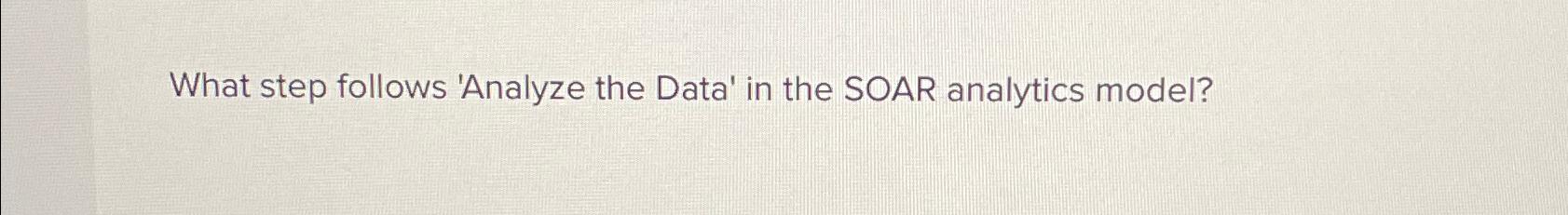 Solved What step follows 'Analyze the Data' in the SOAR | Chegg.com