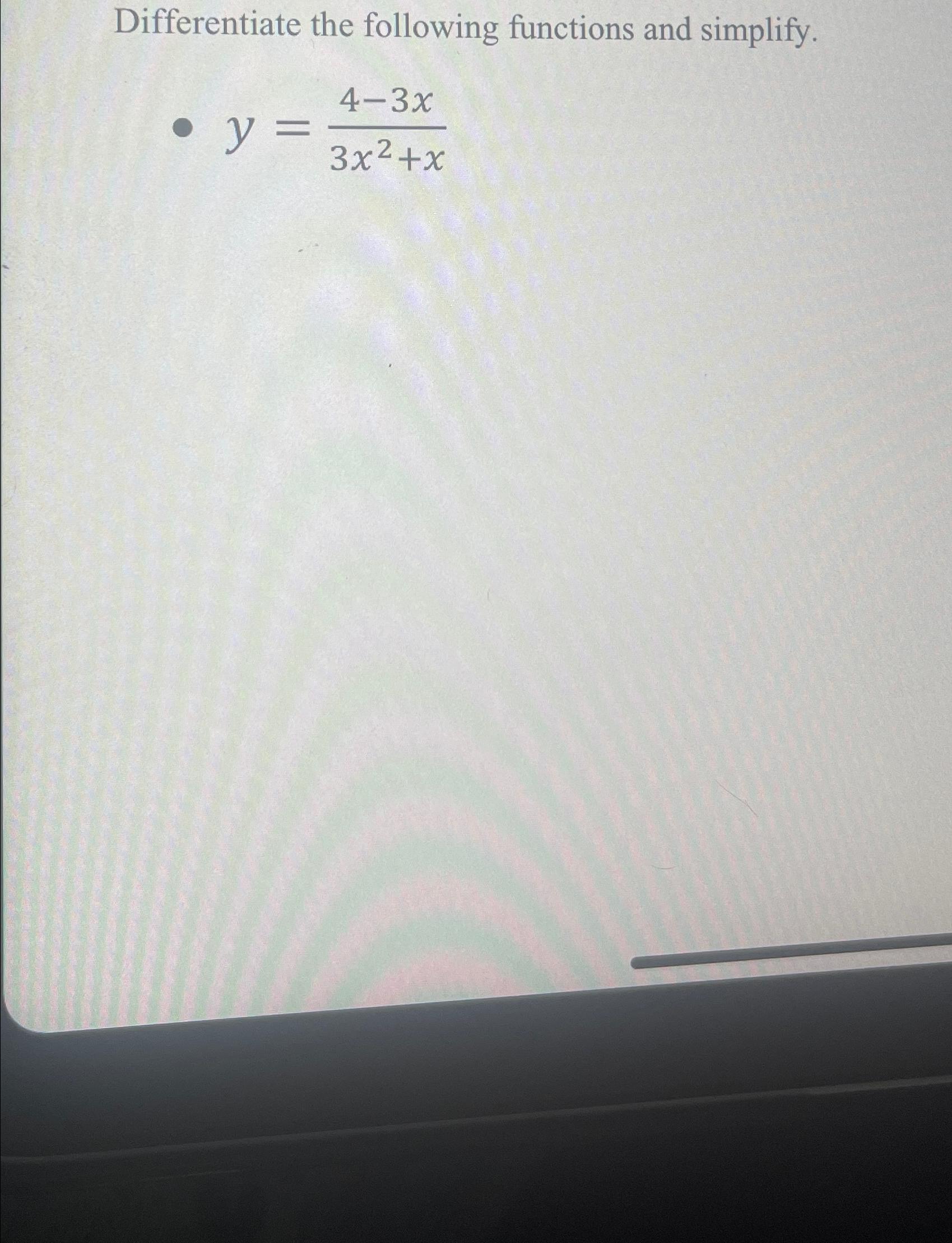 Solved Differentiate the following functions and | Chegg.com