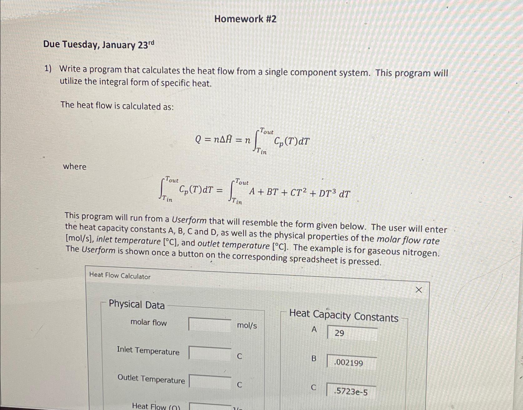 Solved Homework #2Due Tuesday, January 23rd Write a program | Chegg.com