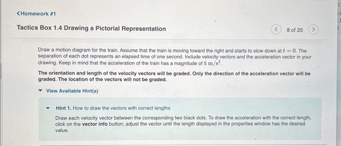 Solved Draw a motion diagram for the train. Assume that the | Chegg.com