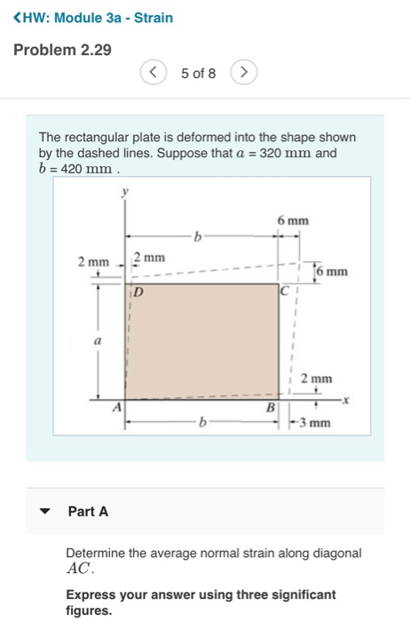Solved The rectangular plate is deformed into the shape | Chegg.com