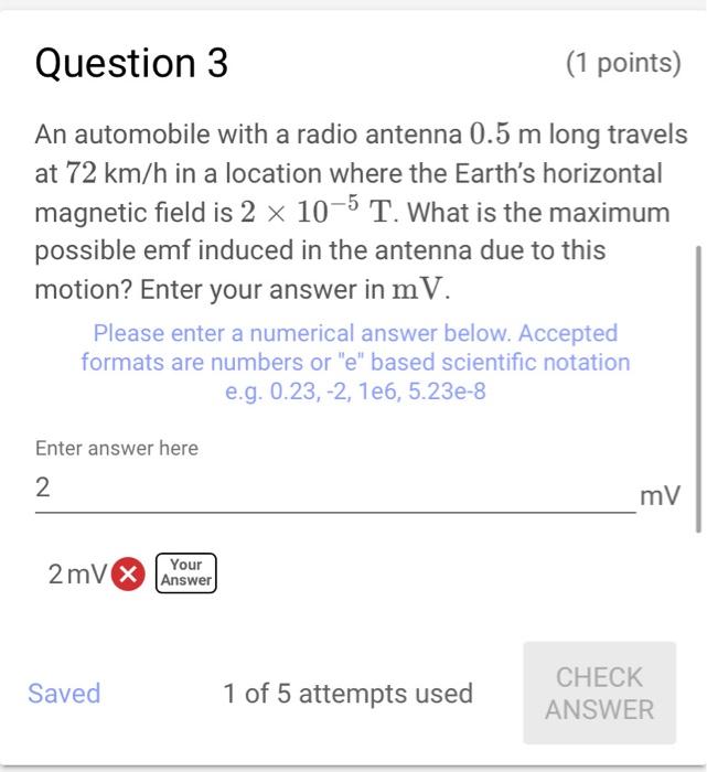 Solved Question 2 (1 points) A single-turn circular loop of | Chegg.com