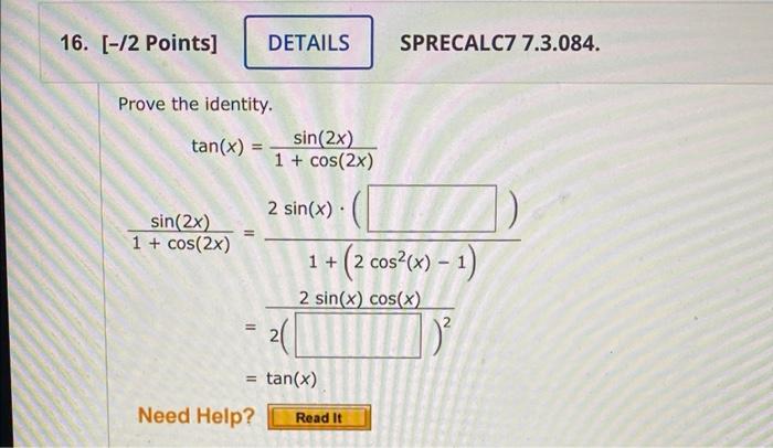 Solved Find sin(2x),cos(2x), and tan(2x) from the given | Chegg.com