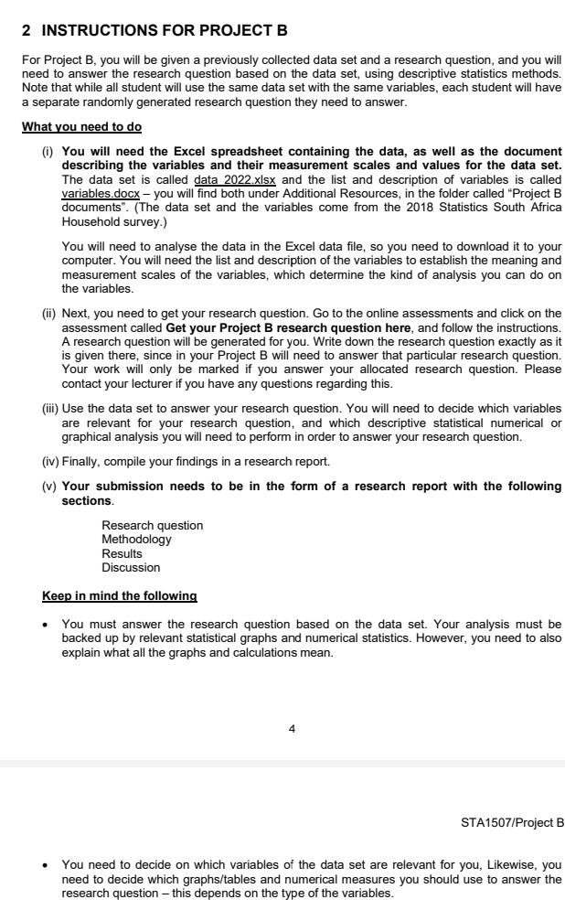 Solved proposal. - In Project B you will be given a | Chegg.com