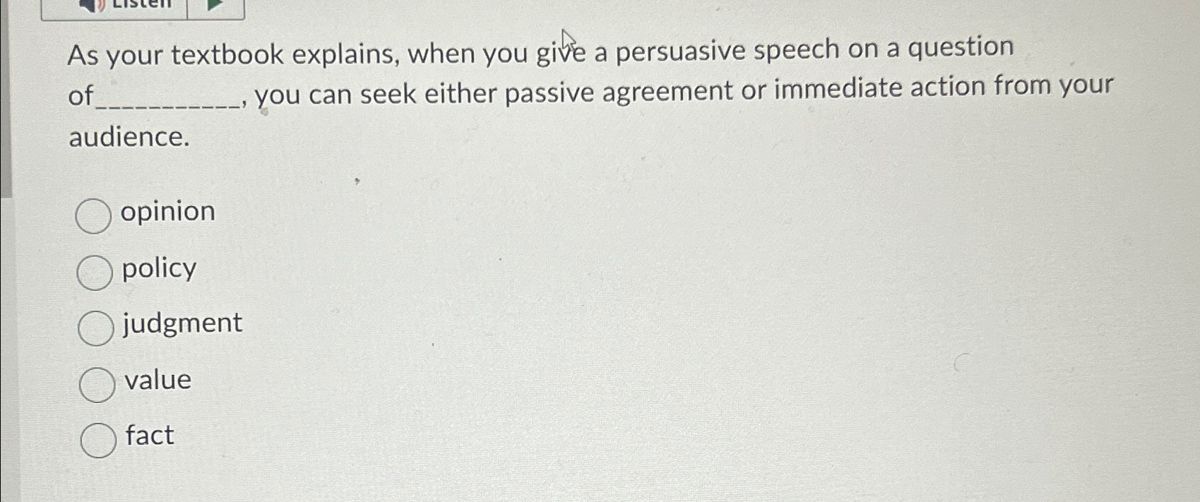 Solved As your textbook explains, when you give a persuasive | Chegg.com