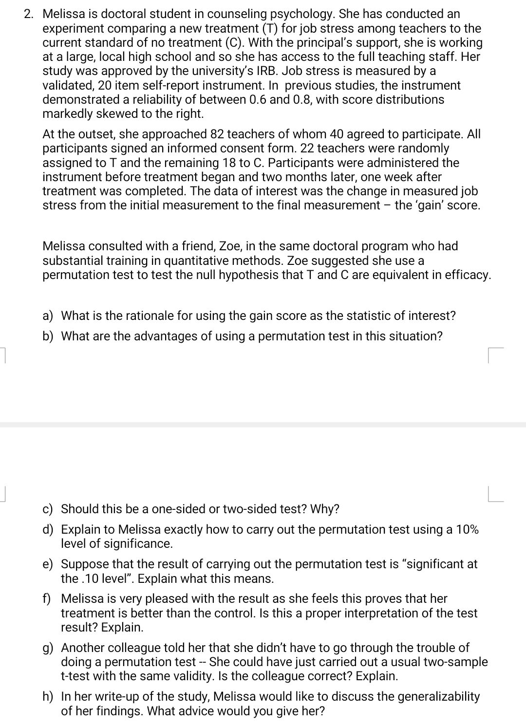 Solved Melissa is doctoral student in counseling psychology. | Chegg.com