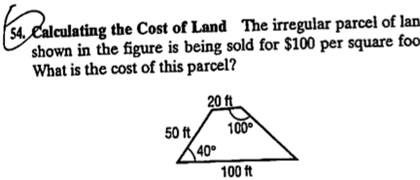 Solved Calculating the Cost of Land The irregular parallel | Chegg.com