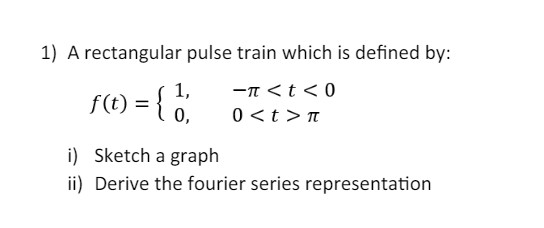 Solved A rectangular pulse train which is defined | Chegg.com