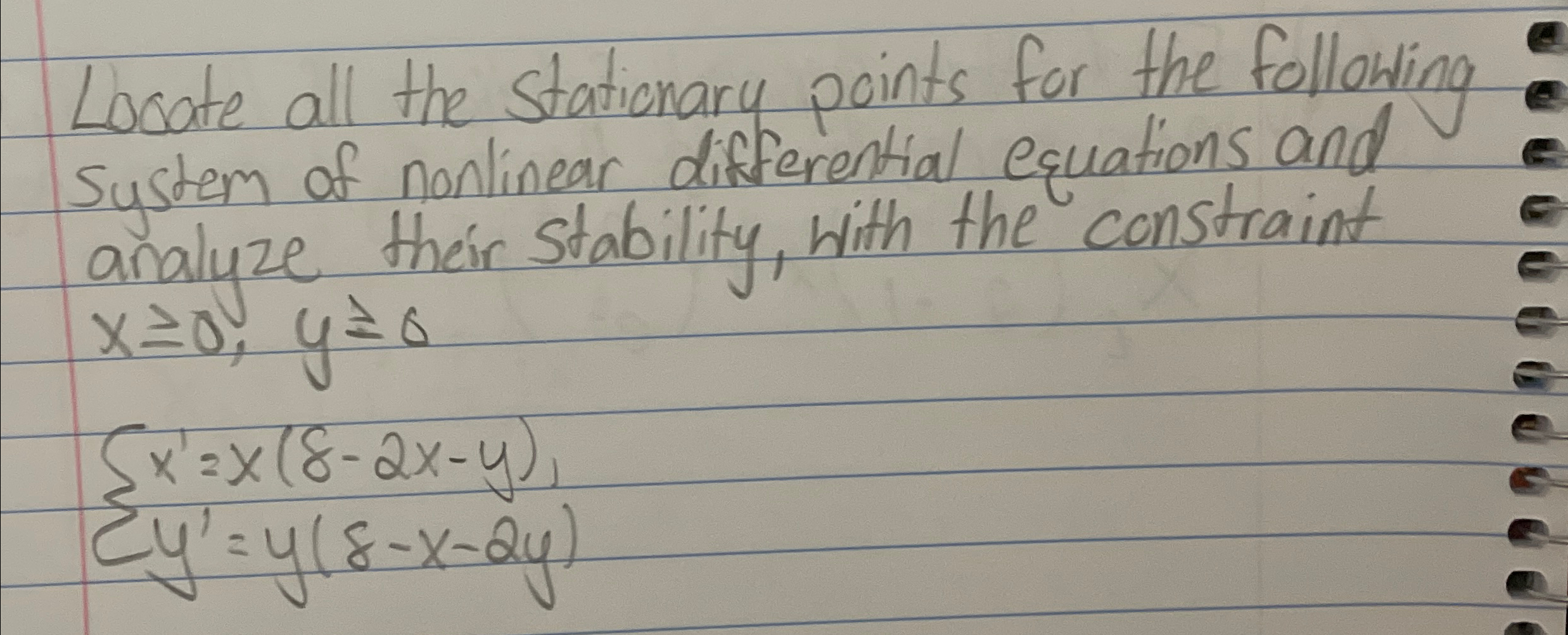 Solved Locate all the stationary points for the following | Chegg.com