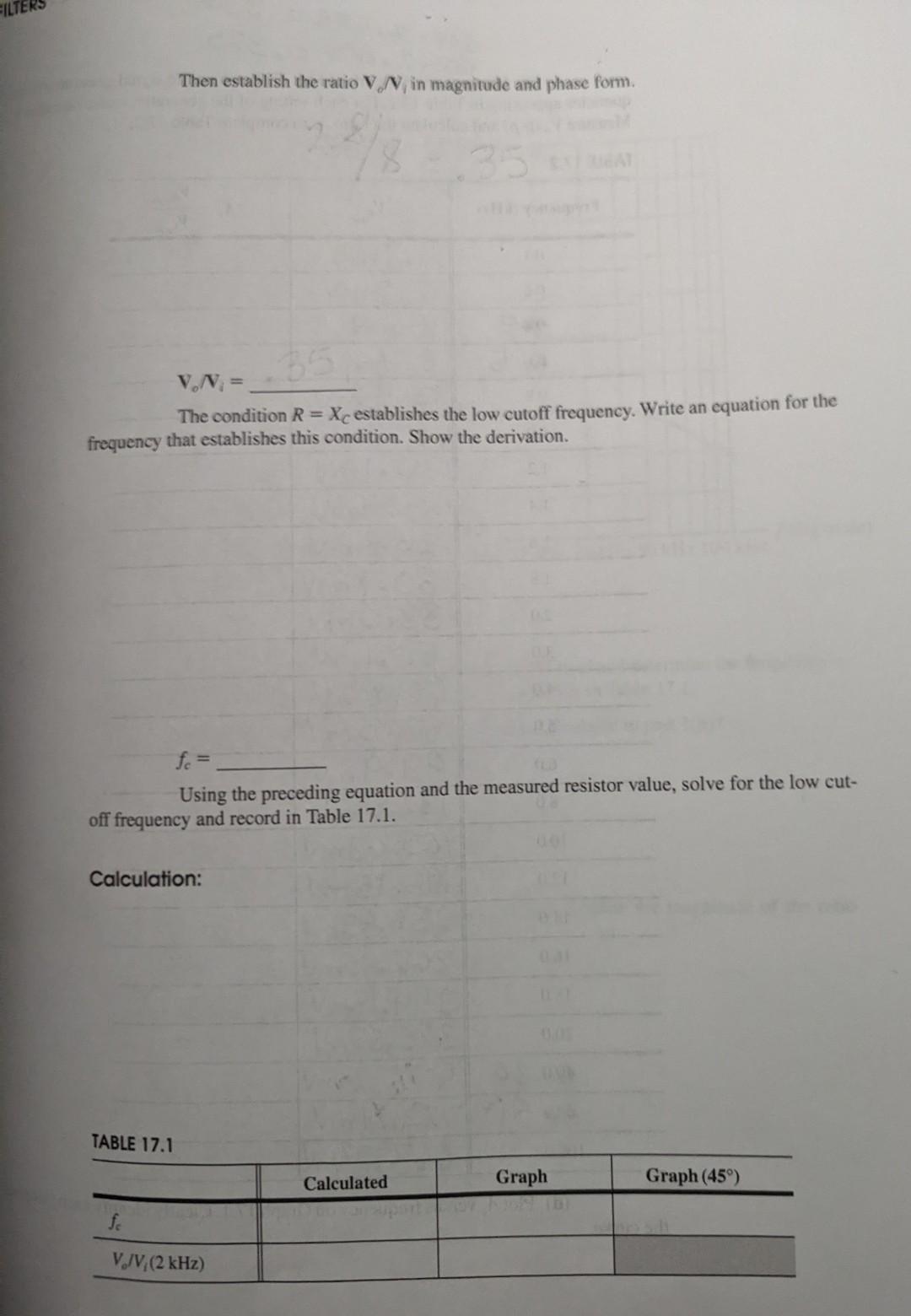 Solved PROCEDURE Part 1 High-pass R-C Filter (a) Construct | Chegg.com