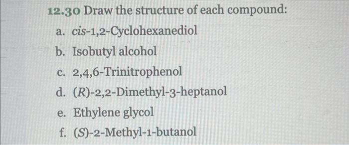 Solved 12.30 Draw the structure of each compound: a. cis-1, | Chegg.com