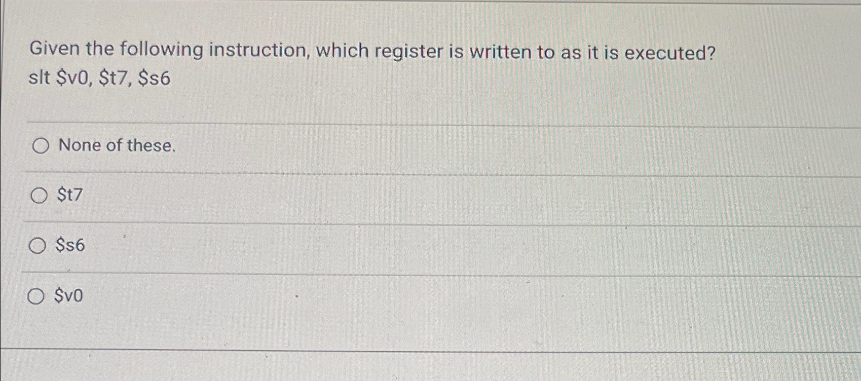Solved Given the following instruction, which register is | Chegg.com