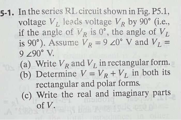 Solved -1. In the series RL circuit shown in Fig. P5.1, | Chegg.com